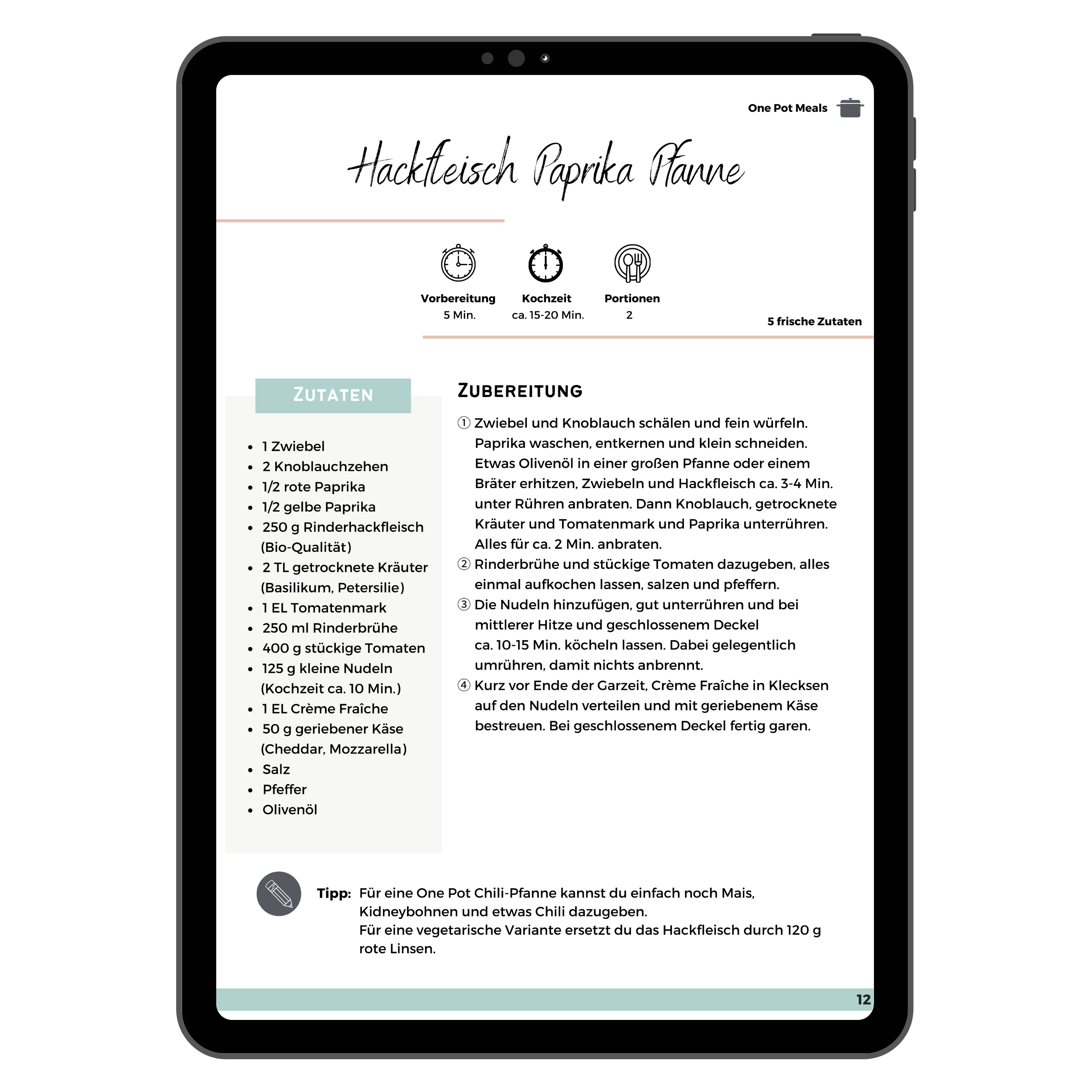 Easy One Pot Meals E Book Kochbuch Schnelle Und Einfache Rezepte