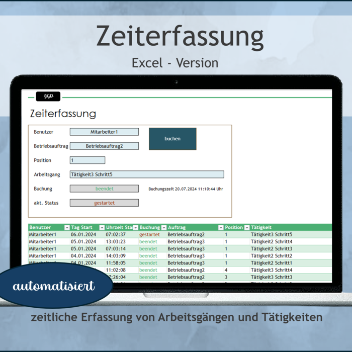 Zeiterfassung für Aufträge / Tätigkeiten / Arbeitsabläufe - reimusnet