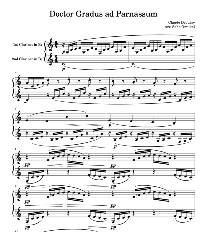 Claude Debussy - Doctor Gradus ad Parnassum - for 2 clarinets in Bb ...