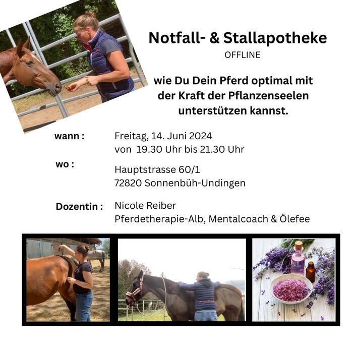 Notfall- und Stallapotheke - OFFLINE - 14.06.2024 - 19.30 bis 21.30 Uhr - nicolereiber